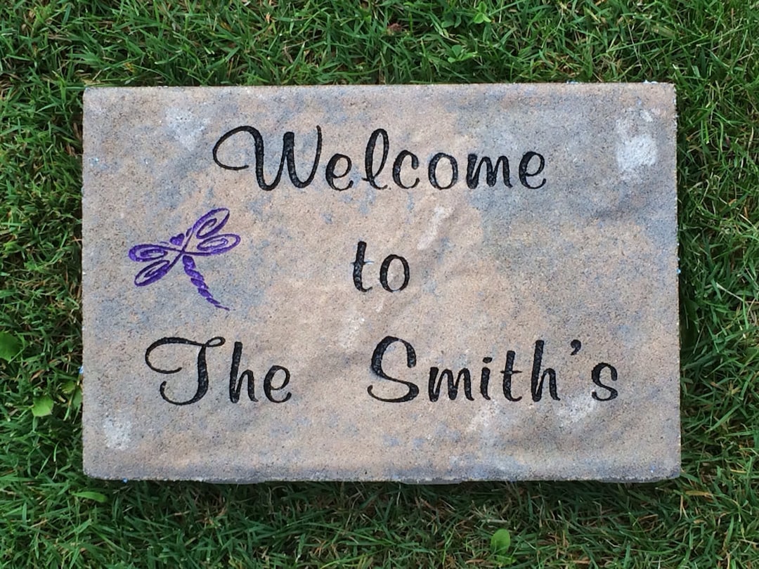PERSONALIZED Engraved House Marker Stone // Family Name Stone // Home ...