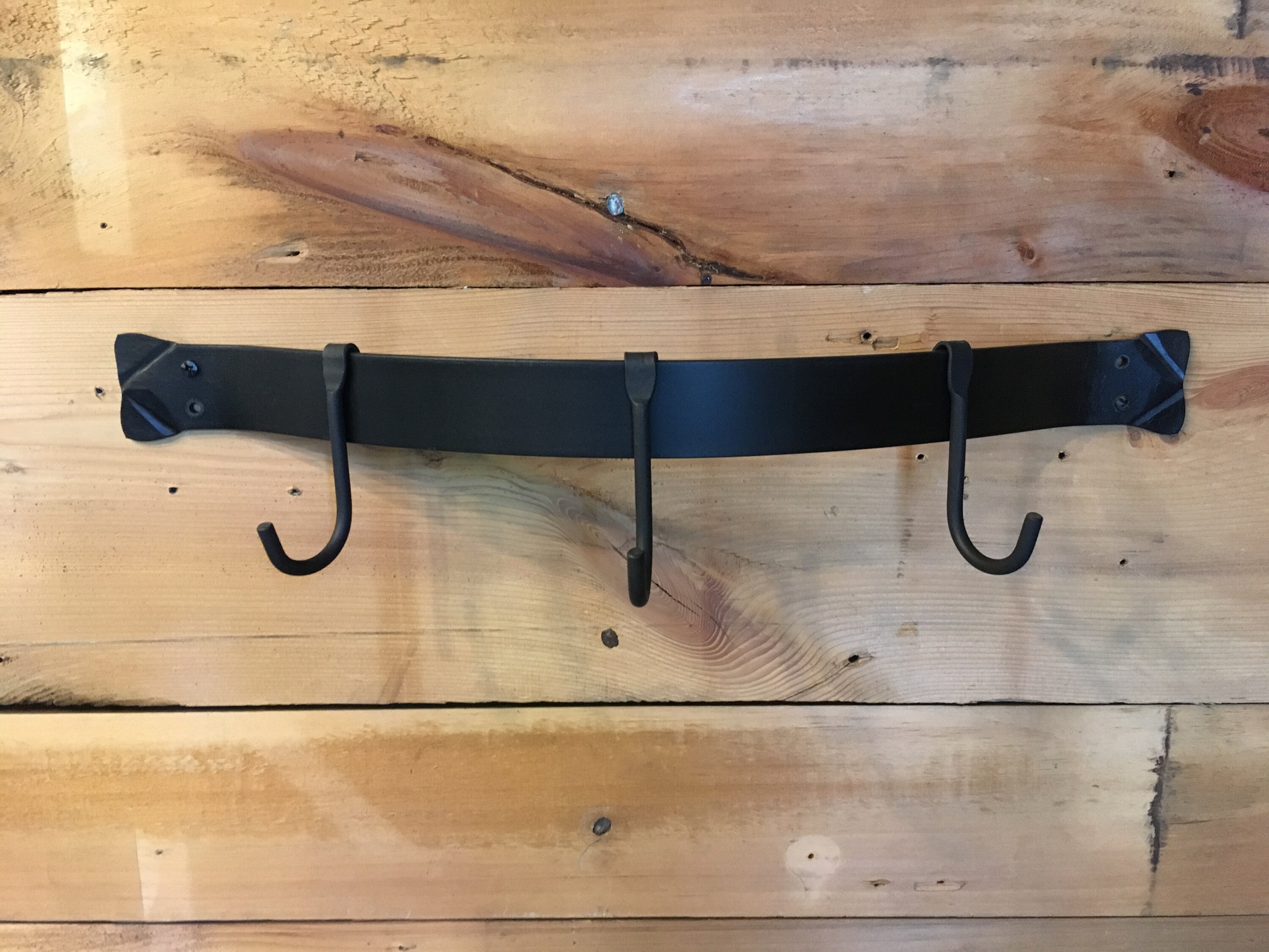 Hand forged hammered pot rack | Etsy