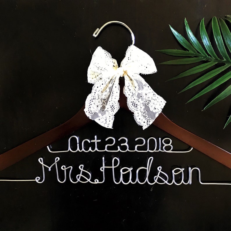 Wedding Dress Hanger Personalized Bridal Gown Mrs Hanger - Etsy