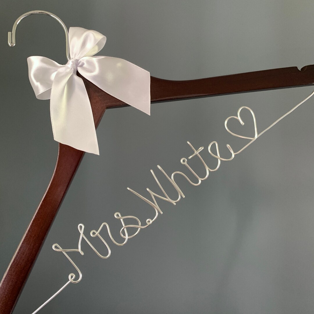 Personalized Bridal Gown Hanger, Hanger for Dress, Bride Engagement ...
