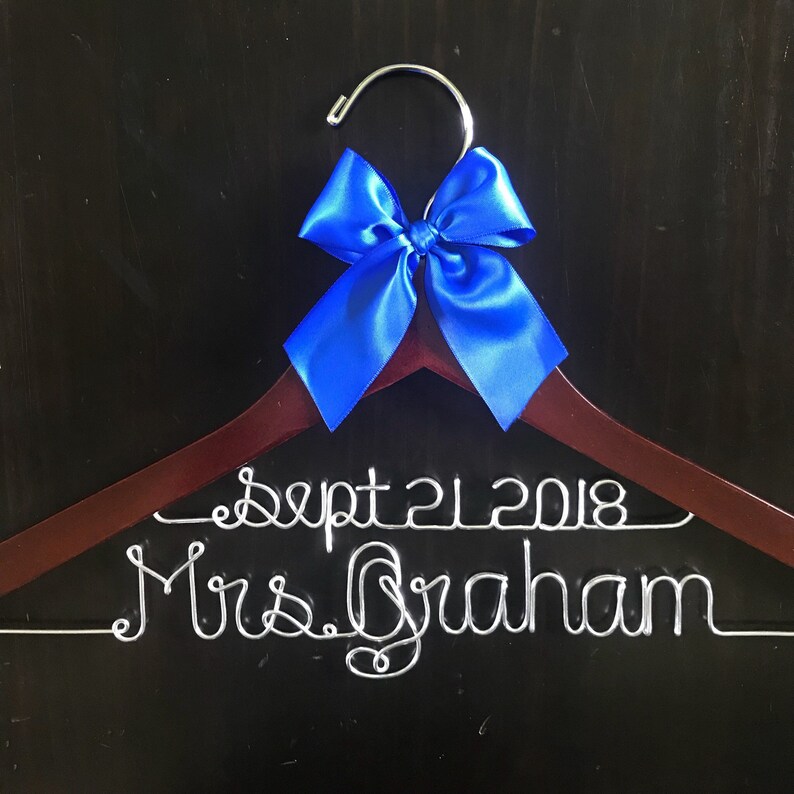 Wedding Dress Hanger, Personalized Bridal Gown Mrs Hanger, Custom Wire ...