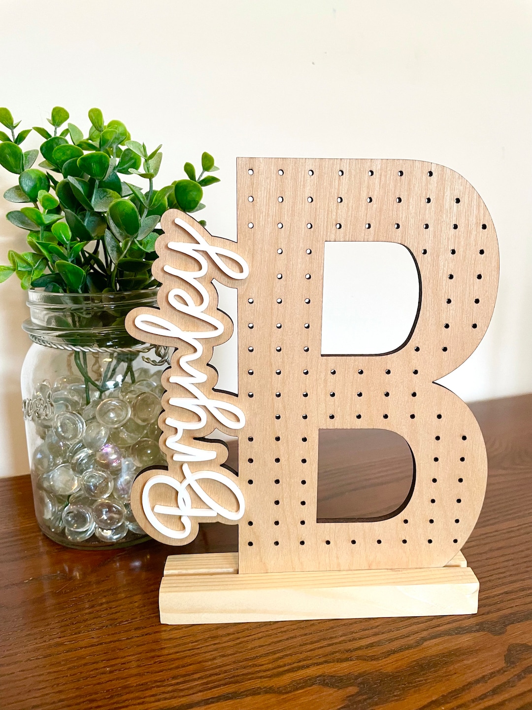 Personalized Wood Earring Holder, Jewelry Organizer, Girls Earring ...