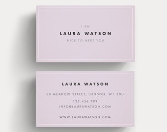 Red Business Card Simple Calling Card Template Premade Name | Etsy UK
