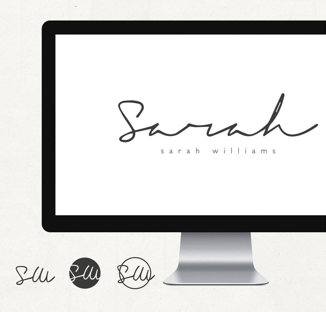 Elegant Logo Script Signature Logo Handmade Logo Watermark | Etsy