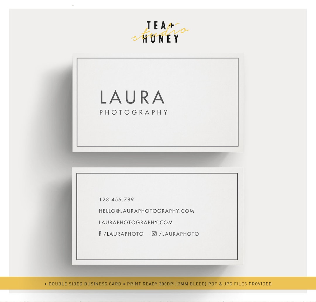 Minimalistic Professional Business Card, Simple Calling Card, Small ...
