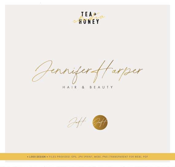 Gold Elegant Handwritten Script Font Logo Graphic Design for - Etsy