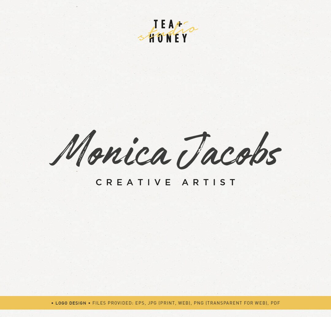 Artist Logo, Premade Logo Design for Creatives, Brushed Logo, Grungy ...