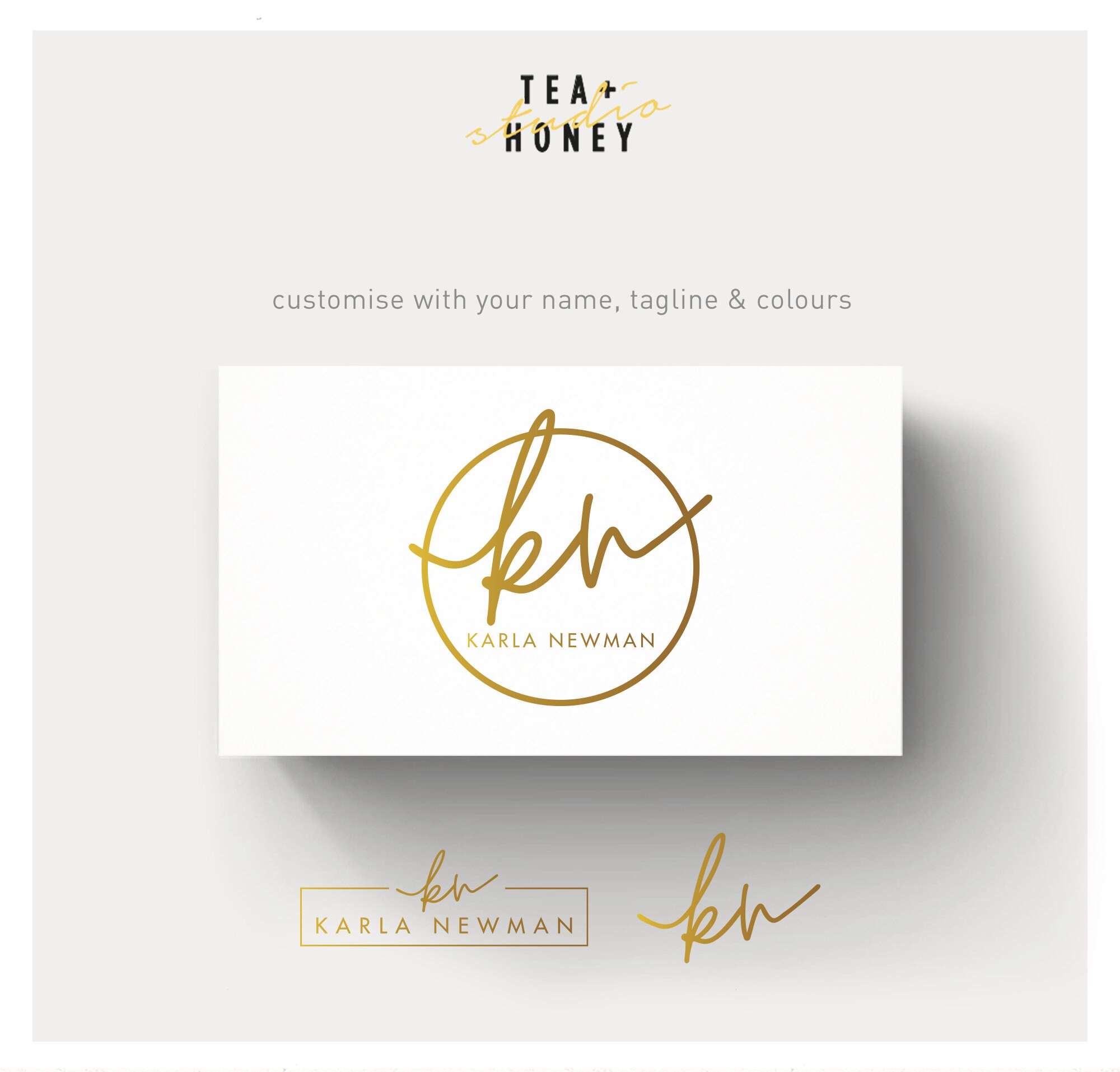 Premade Gold Foil Effect Logo Design, Gold Logo, Initials Logo, Round ...