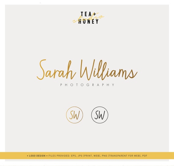 Gold Script Logo Design Business Logo Premade Logo Gold | Etsy