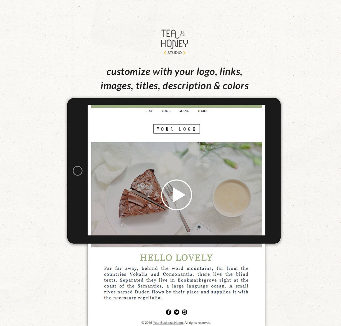 Modern Email Newsletter, Video Promo Link Mailchimp Email Template ...