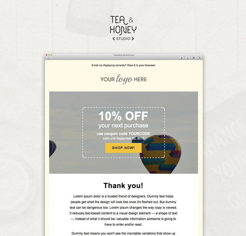 Email Newsletter Template Mailchimp Compatible Html Coded - Etsy