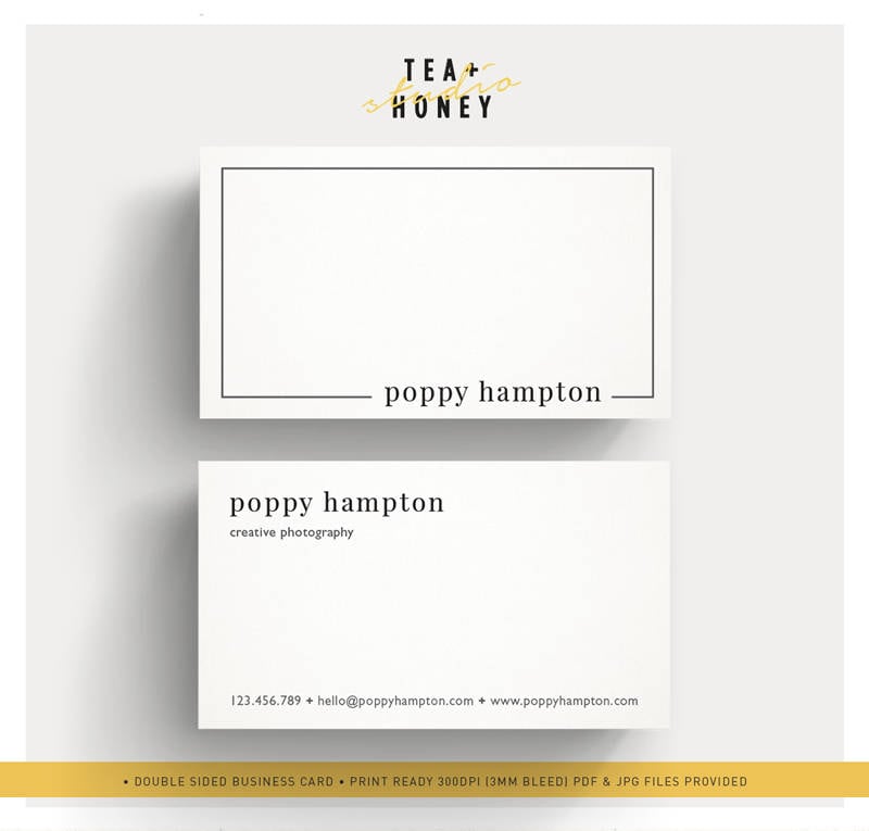 Simple Business Card Design, Elegant Template, White Black, Modern ...