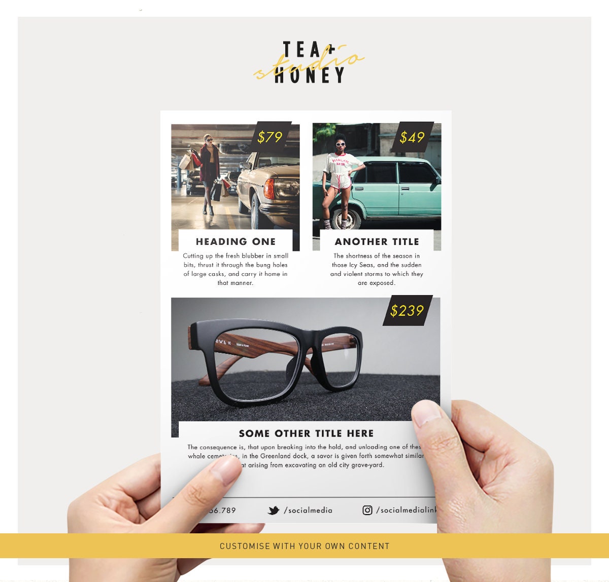 Premade Flyer Template, A6 Modern Leaflet Design, Photography Marketing ...