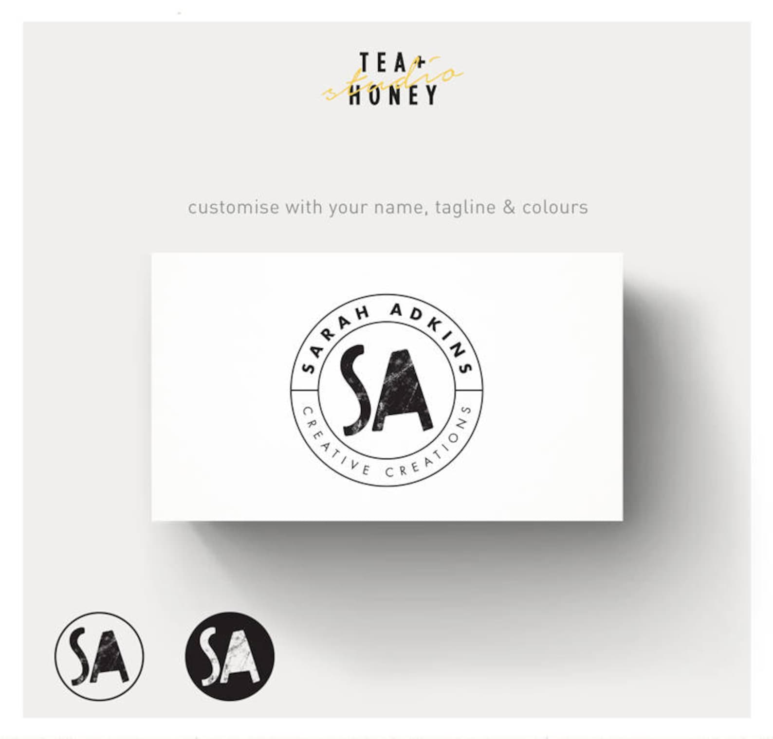 Circle Logo, Initials Logo, Monogram Logo, Name Tagline Logo, Stamp ...