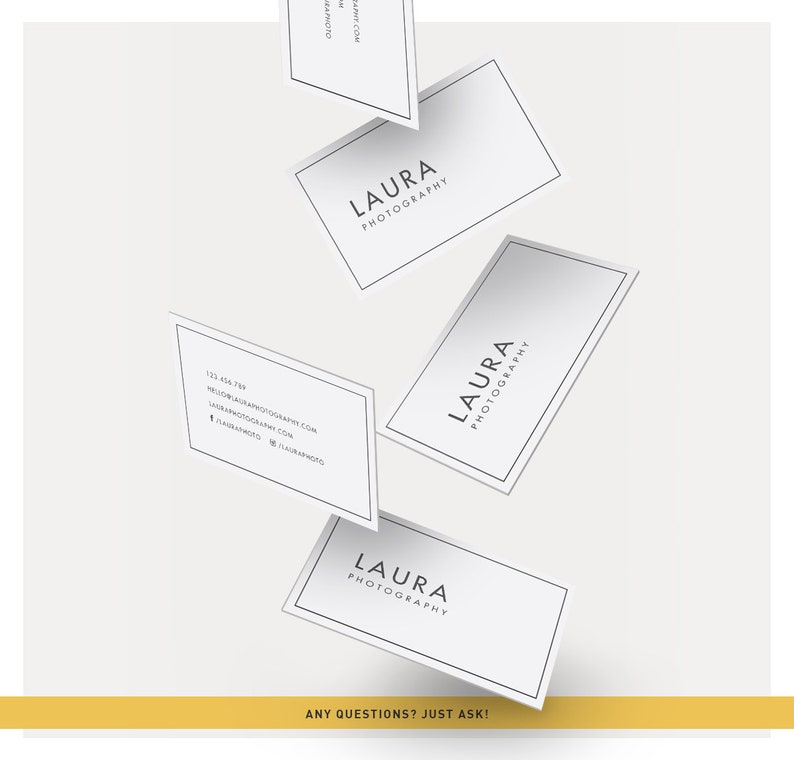 Minimalistic Professional Business Card, Simple Calling Card, Small ...