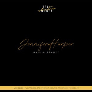 Gold Elegant Handwritten Script Font Logo, Graphic Design for Hair ...