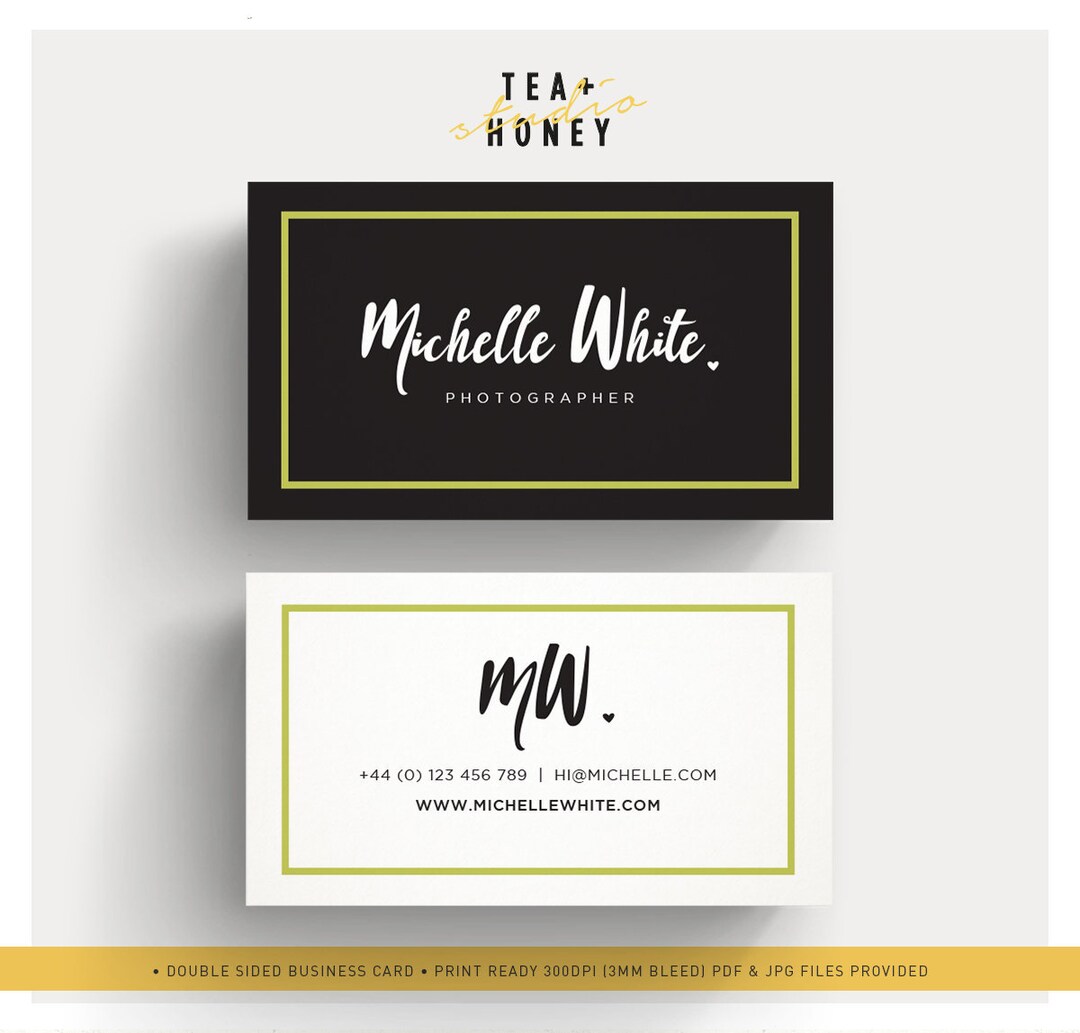 Modern Business Card, Name Card Template, Photographer Card, Modern ...
