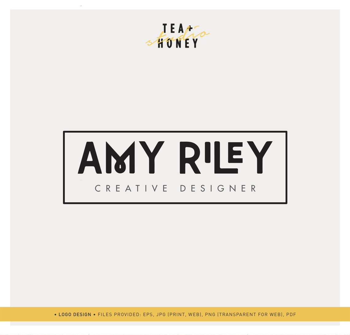 Unique Font Logo Frame Logo Premade Branding Minimal Logo | Etsy