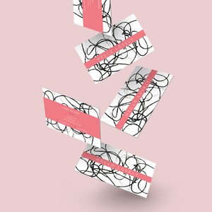 Artist Business Card Design, Doodles Pattern, Brush Strokes Background ...