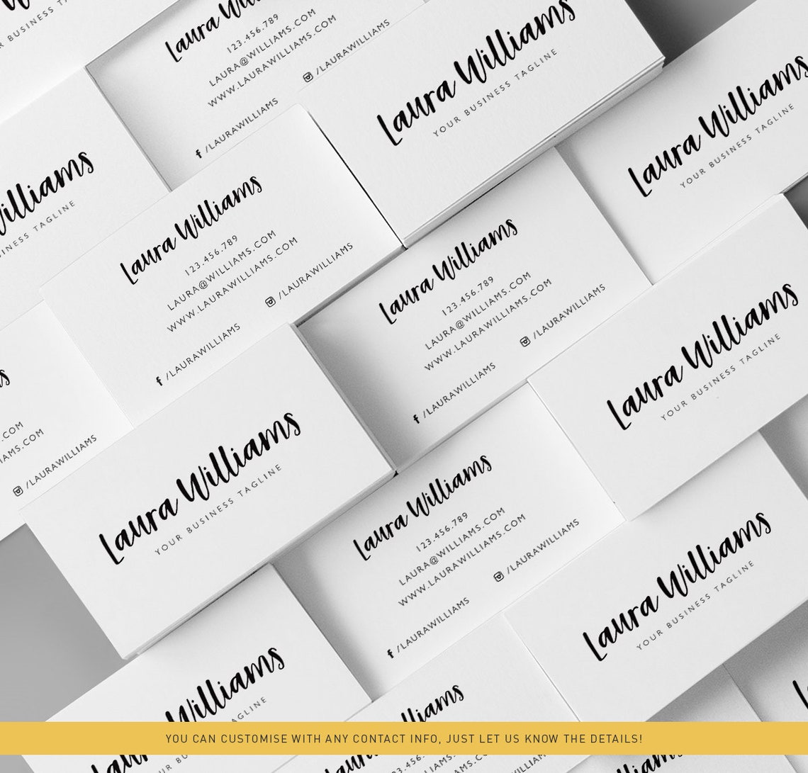 Minimalistic Calling Card, Black White Business Card, Creative Card ...