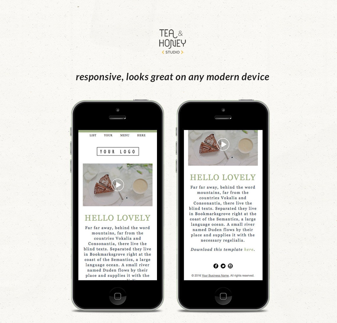 Modern Email Newsletter, Video Promo Link Mailchimp Email Template ...