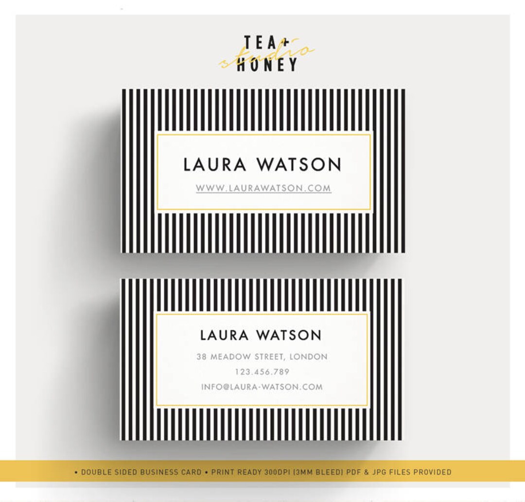 Stripes Background Business Card, Business Card Template, Modern ...