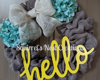 Burlap Spring Wreath - Etsy