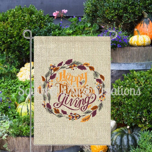 Personalized Last Name Fall Burlap Garden Flag - Etsy
