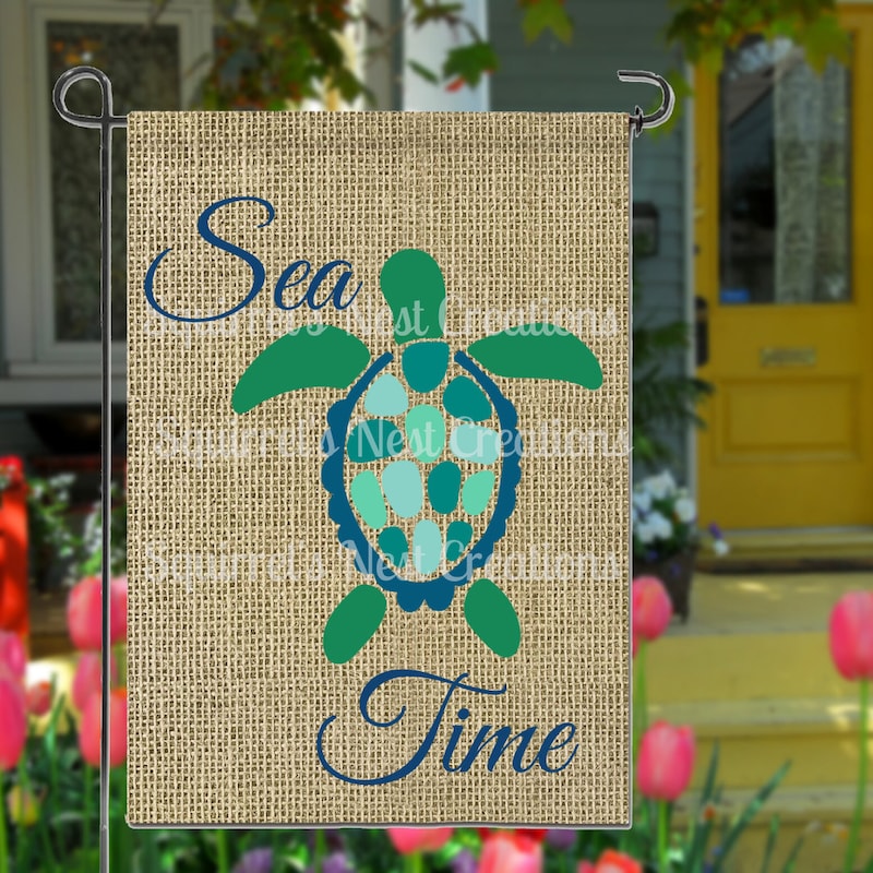 Sea Turtle Garden Flag - Etsy