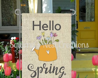 Burlap Garden Flag | Etsy