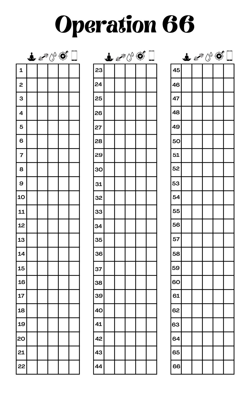 Operation 66 Challenge Tracker Bundle | Printable | Digital Journal ...