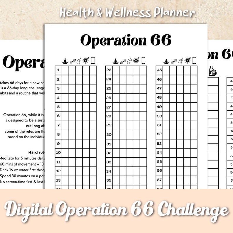 Operation 66 Challenge Tracker Bundle | Printable | Digital Journal ...