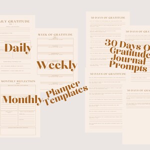 Gratitude Journal Printable | 30 Days of Journal Prompts | Daily ...