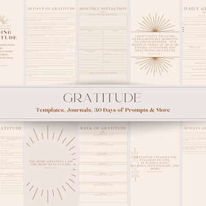 Gratitude Journal Printable | 30 Days of Journal Prompts | Daily ...