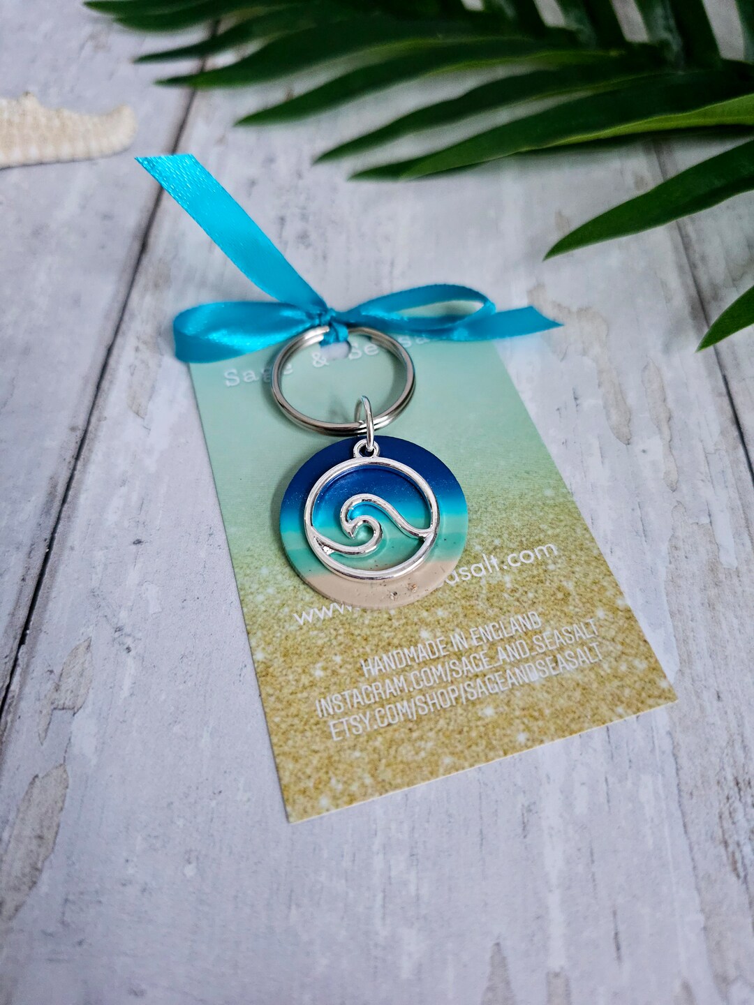 Wild Wave Keyring Key Chain Cold Water Wild Swimming Handmade Sand ...