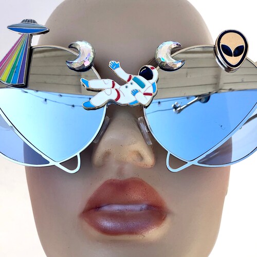 Alien Third Eye Sunglasses Embellished Rave Festival Decorated Etsy