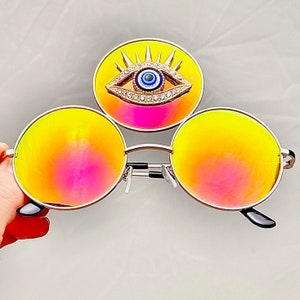 Trippy Third Eye Sunglasses Rave Glasses Evil Eye Outfit Custom Cute ...