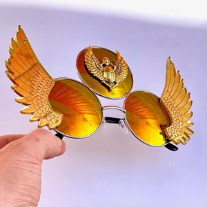 Scarab Beetle Sunglasses Festival Egyptian Glasses Winged Cosplay ...