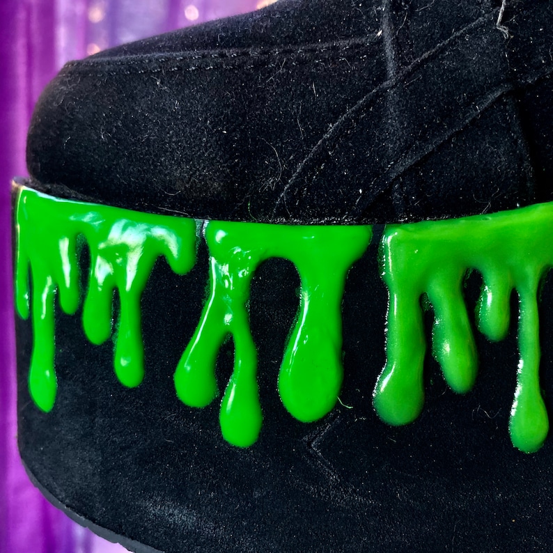 Slime Platform Shoes Neon Green Rave Sneakers Melting Dripping - Etsy