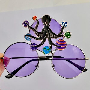 Purple Third Eye Sunglasses Custom Decorated Rave Glasses Rainbow ...
