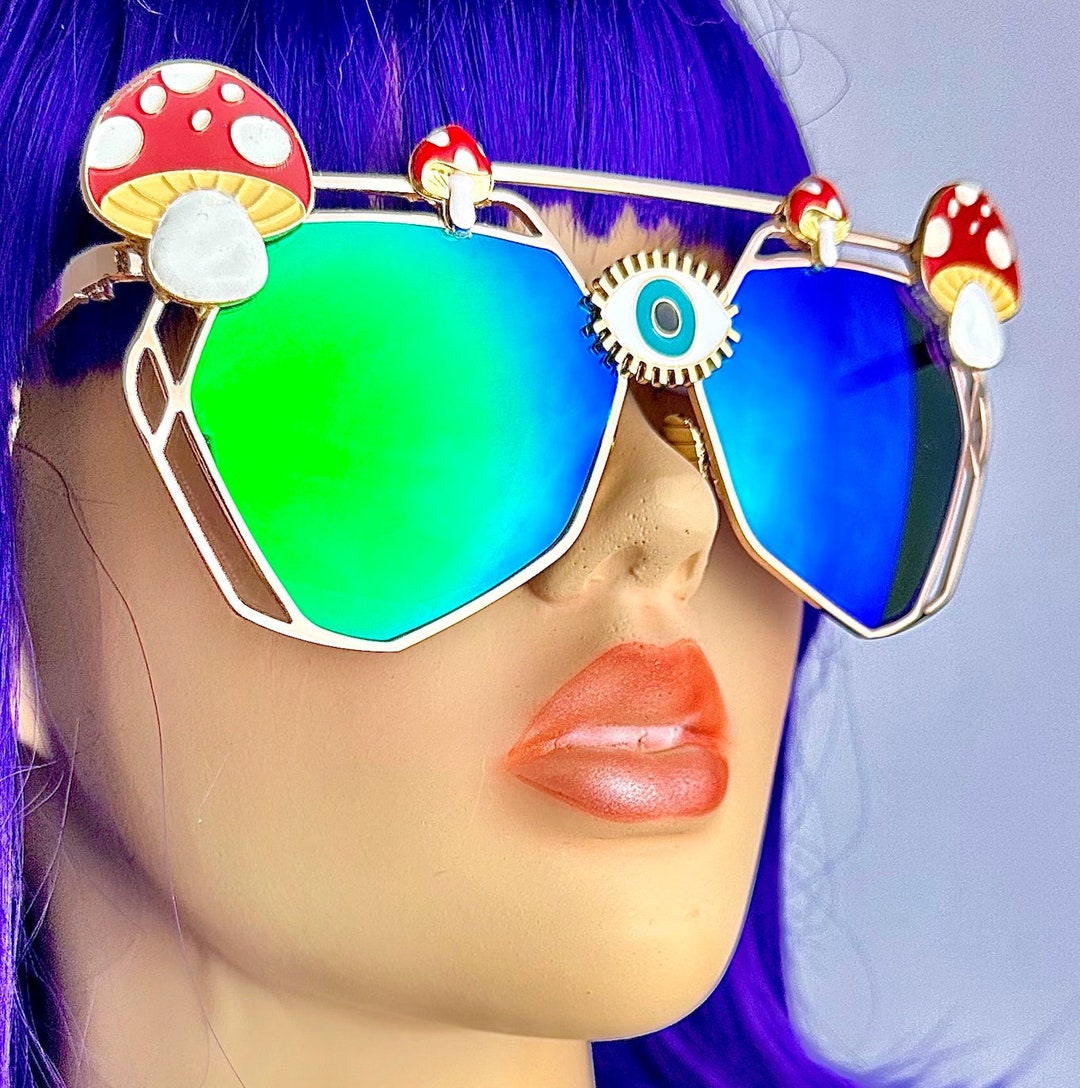 Mushroom Sunglasses Rave Glasses Festival Outfit Women Set Amanita ...