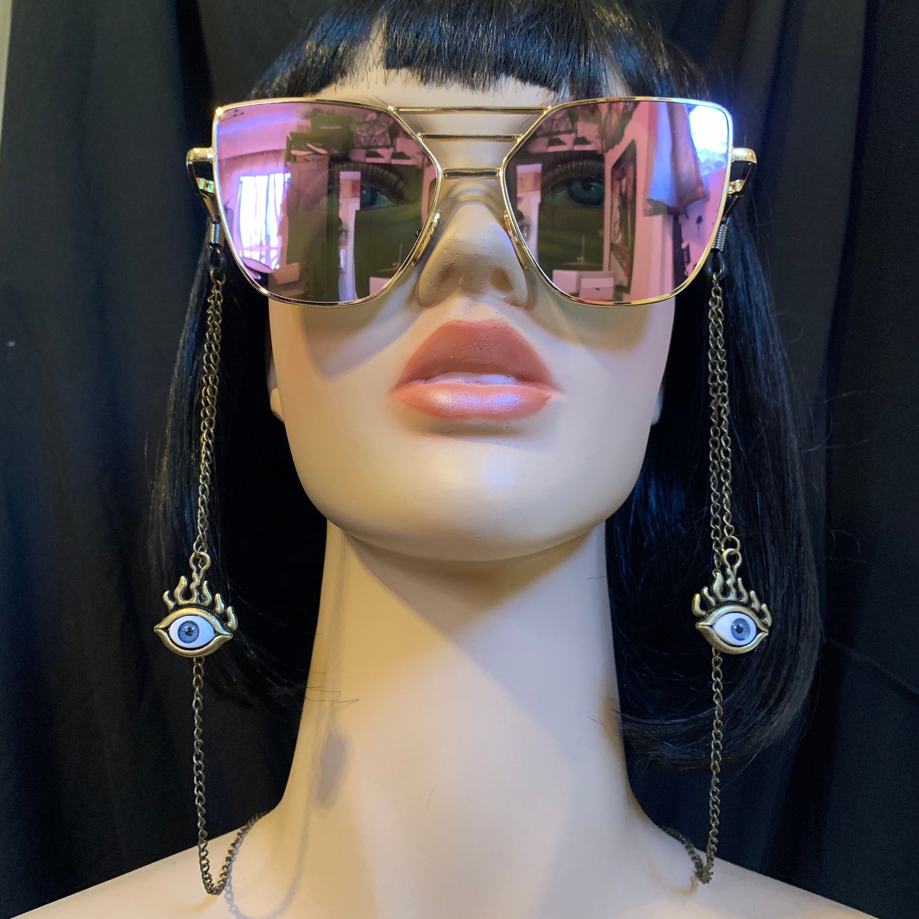 Psychedelic Eye Glasses Chain Holder Festival Sunglasses Reading ...