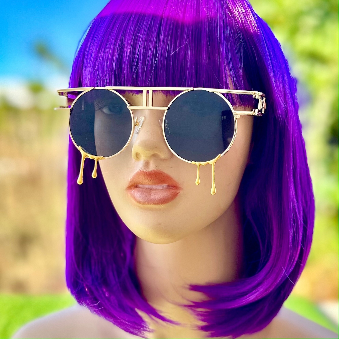 Melting Sunglasses Burning Man Accessories Dripping Gold Glasses Honey ...