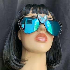 Third Eye Sunglasses Sphinx Rave Festival Decorated Embellished Sunnies ...