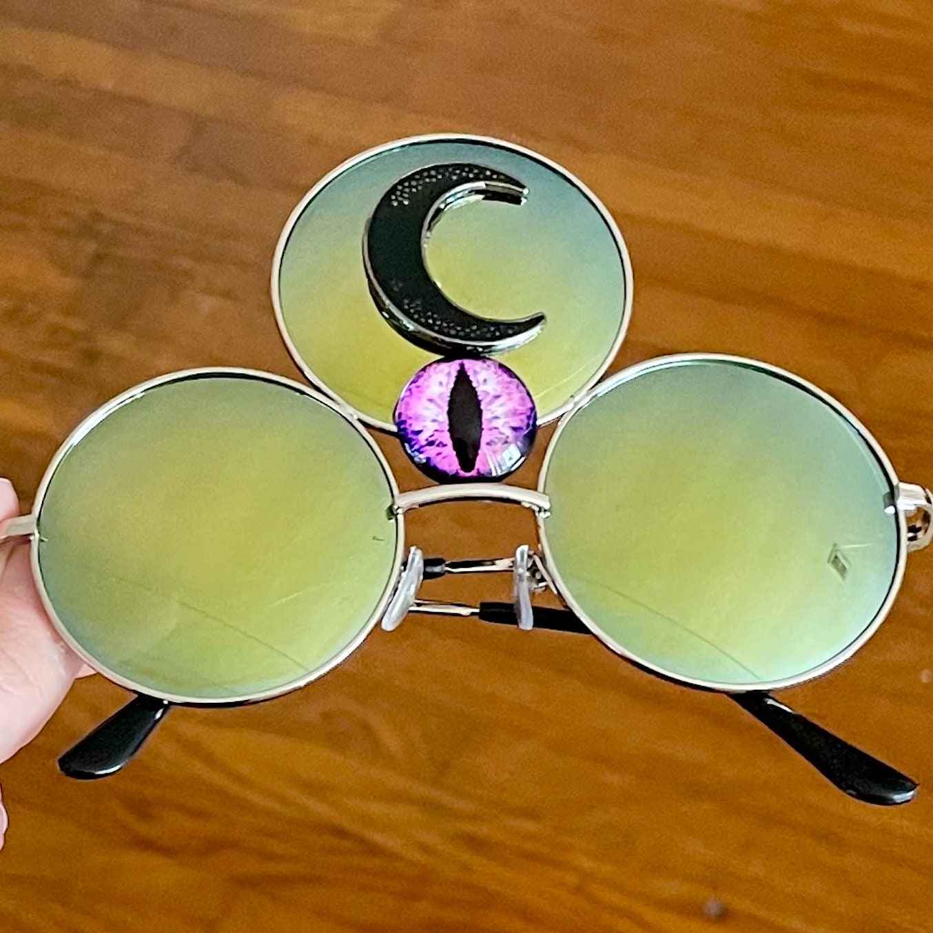 Third Eye Sunglasses Moon Occult Glasses Embellished Rave Festival ...