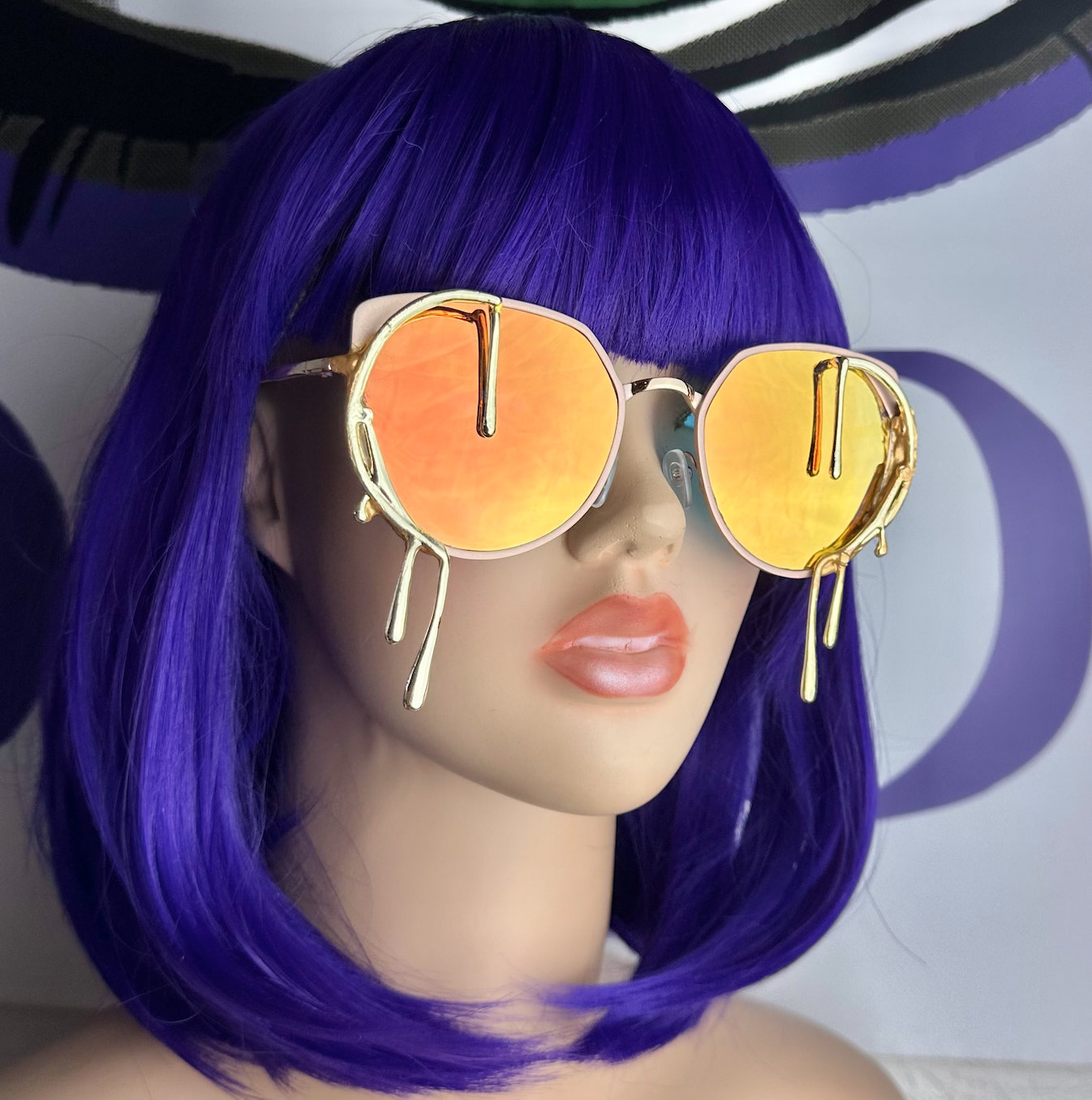 Dripping Bee Sunglasses Melting Gold Glasses Honey Drip Rave ...