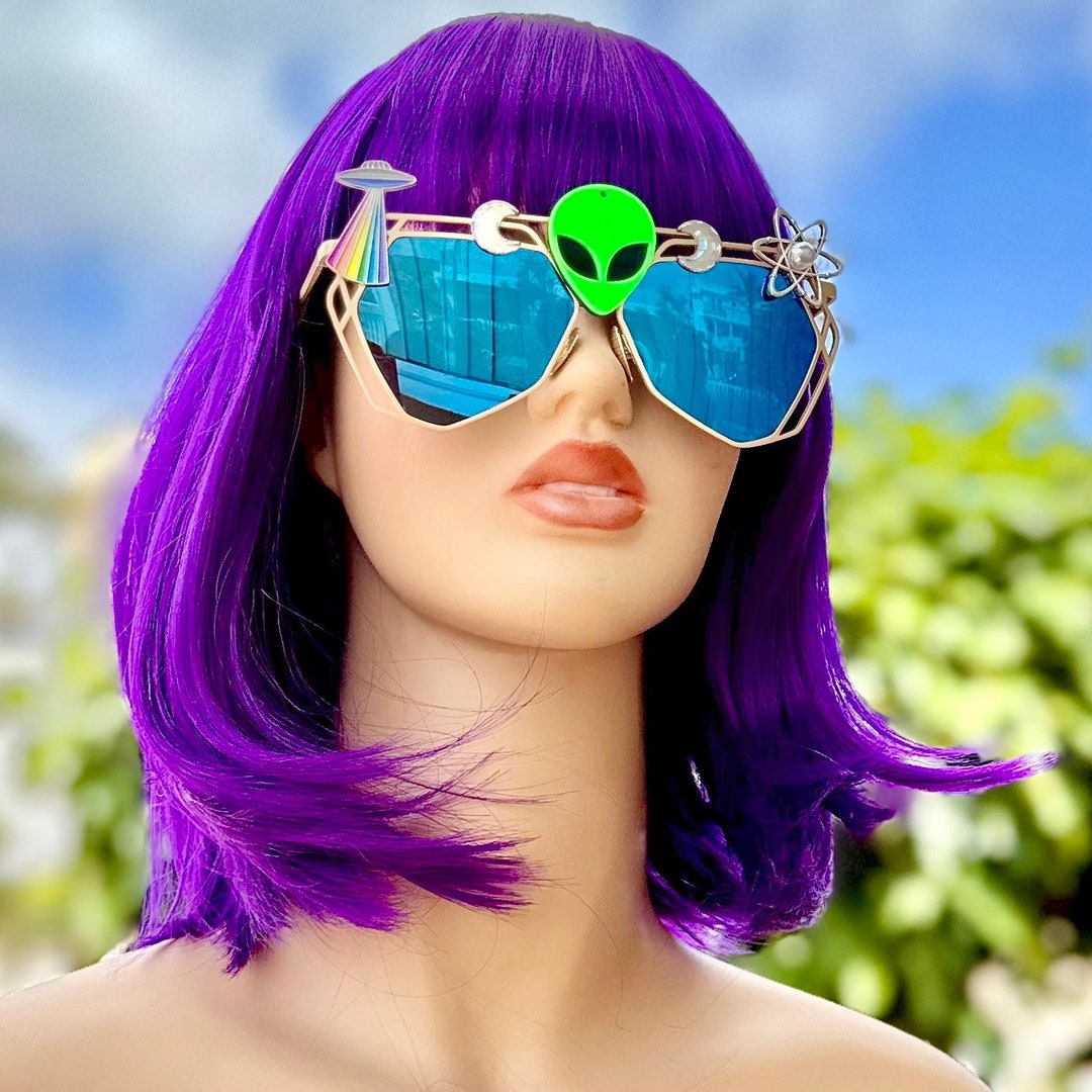 Alien Third Eye Sunglasses Embellished Rave Festival Decorated Sunnies ...