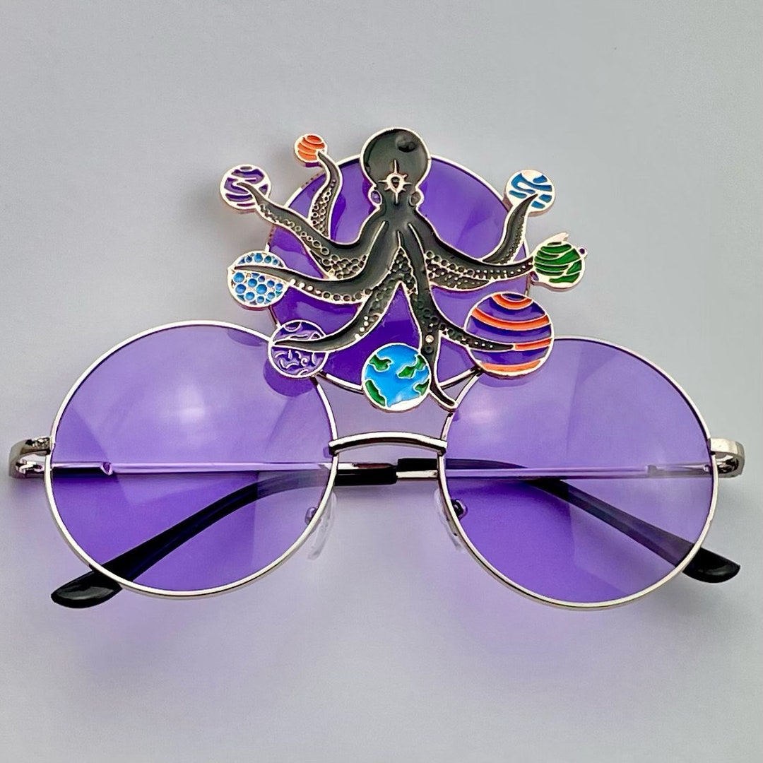 Purple Third Eye Sunglasses Custom Decorated Rave Glasses Rainbow ...