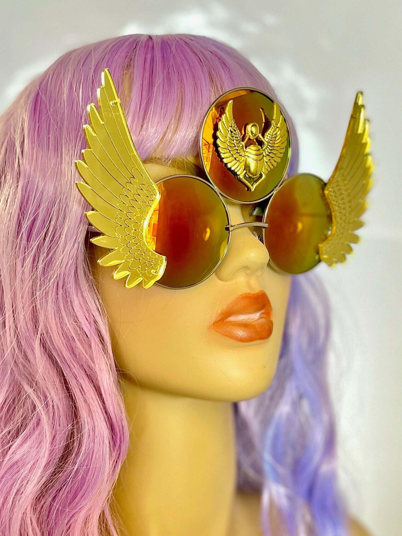 Scarab Beetle Sunglasses Festival Egyptian Glasses Winged Cosplay ...
