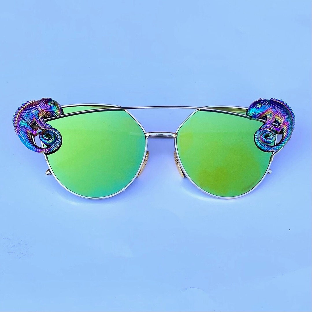 Miniature Chameleon Sunglasses Rave Festival EDC Outfits - Etsy